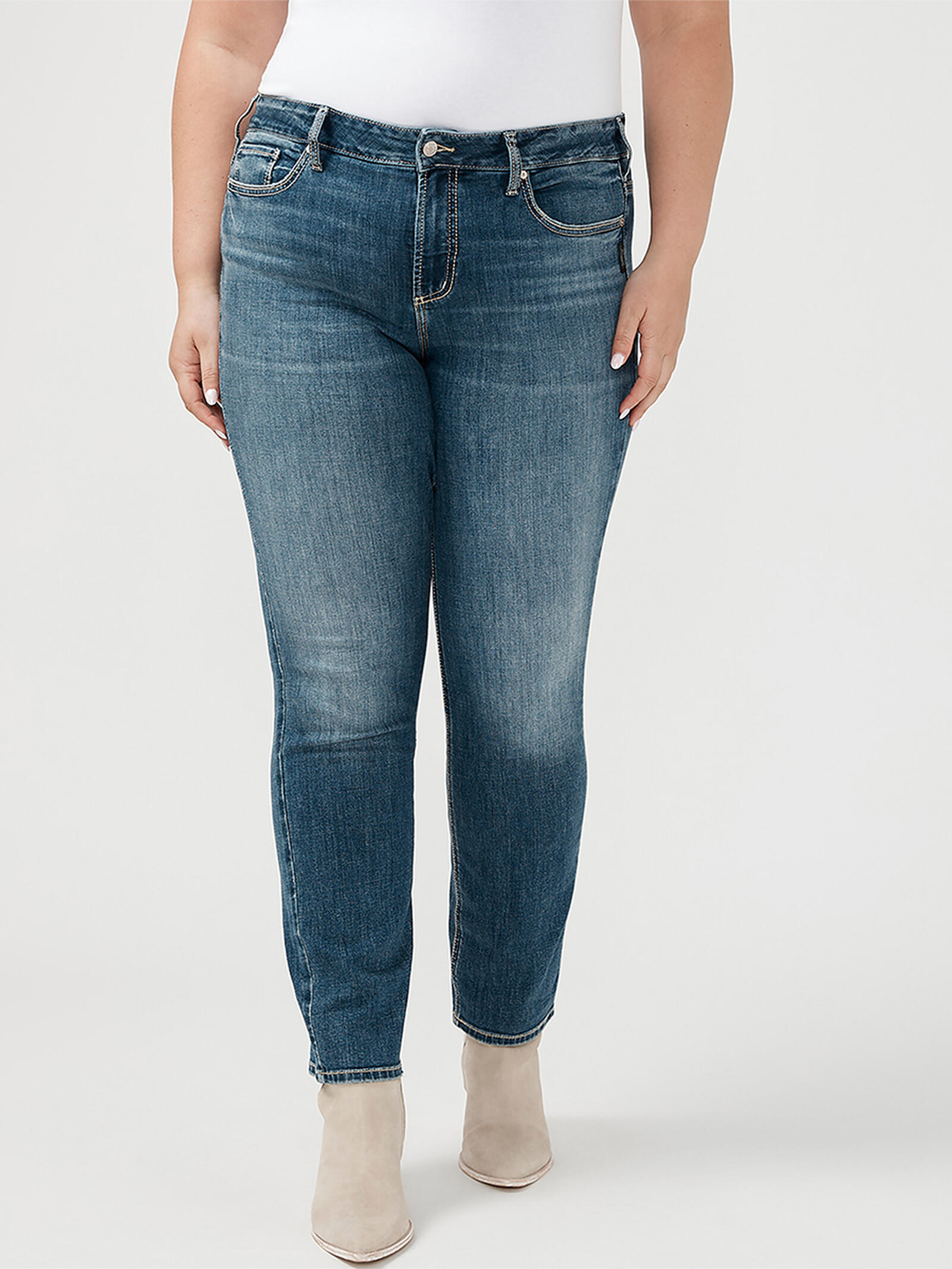Buy Suki Mid Rise Straight Leg Luxe Stretch Jeans Plus Size For Usd 33
