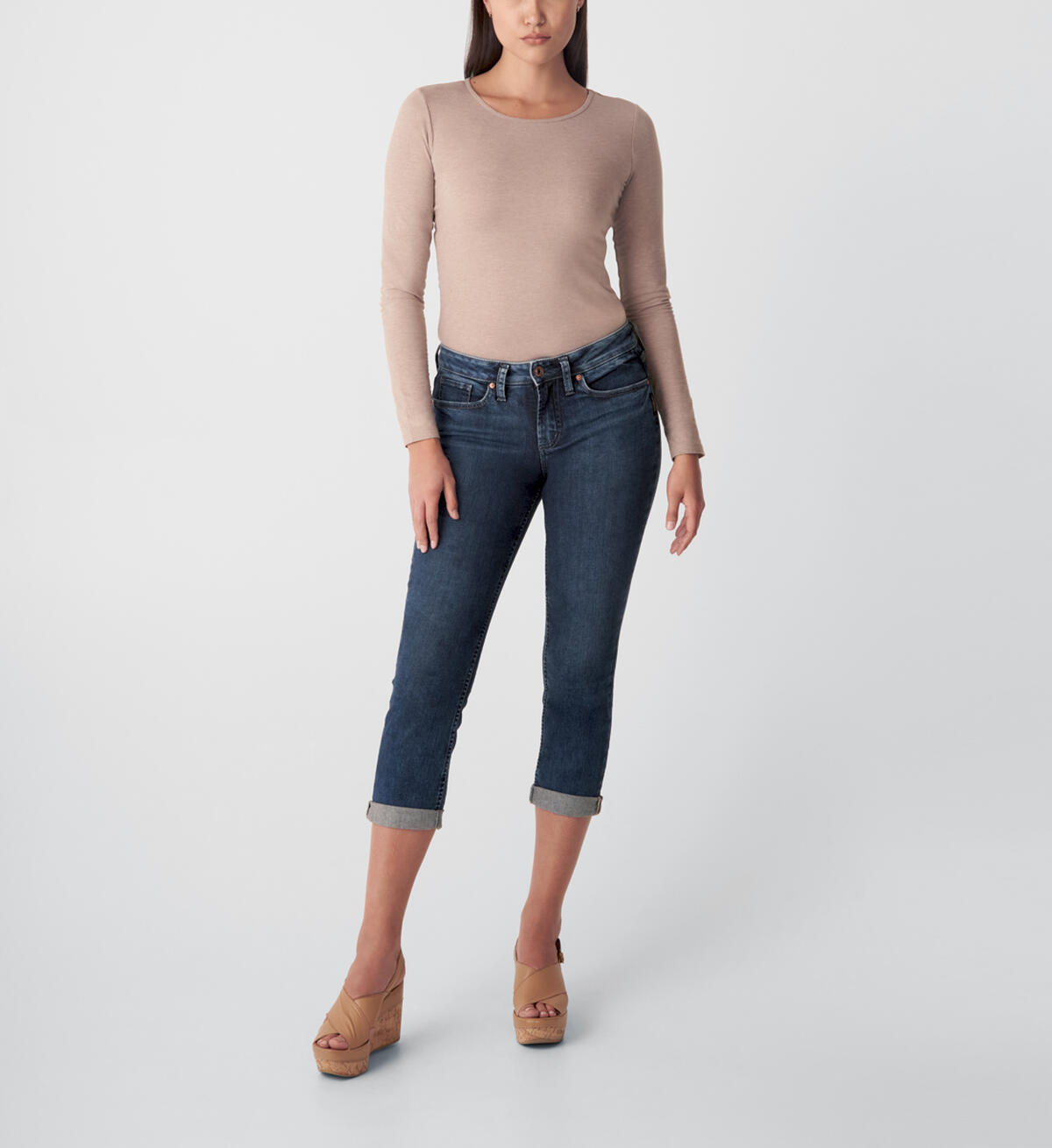 Buy Suki Mid Rise Capri for USD 69.00 | Silver Jeans US New