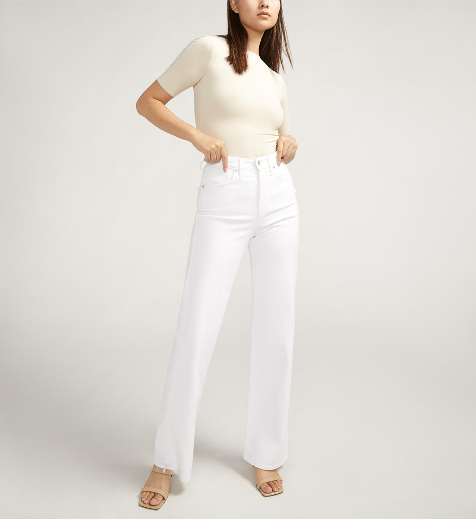 Buy Highly Desirable High Rise Trouser Leg Jeans for USD 50.00 | Silver ...