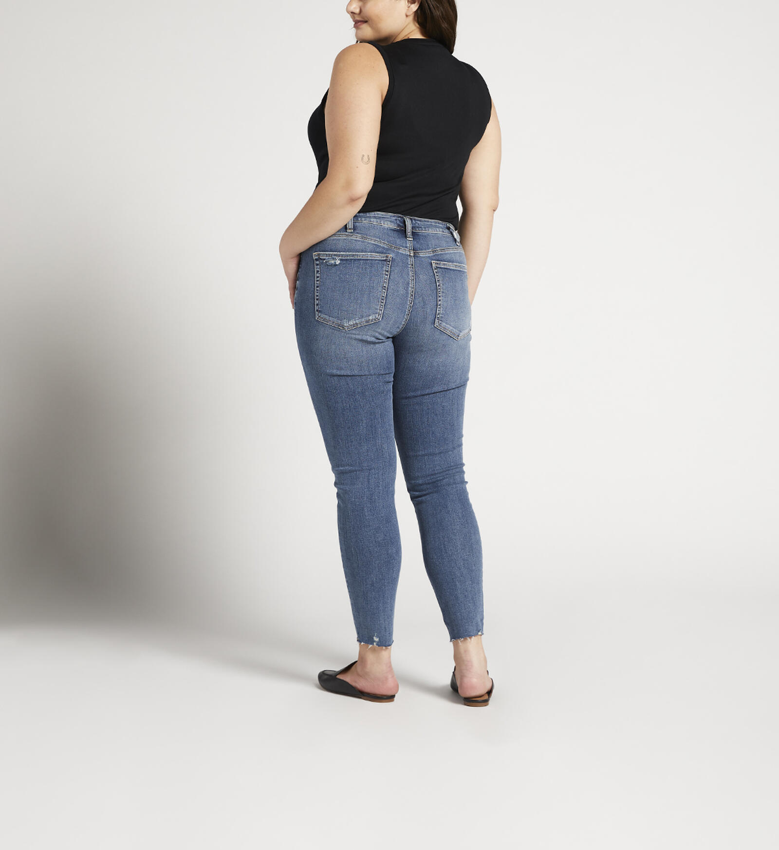 Buy Most Wanted Mid Rise Skinny Jeans Plus Size for USD 88.00 | Silver ...