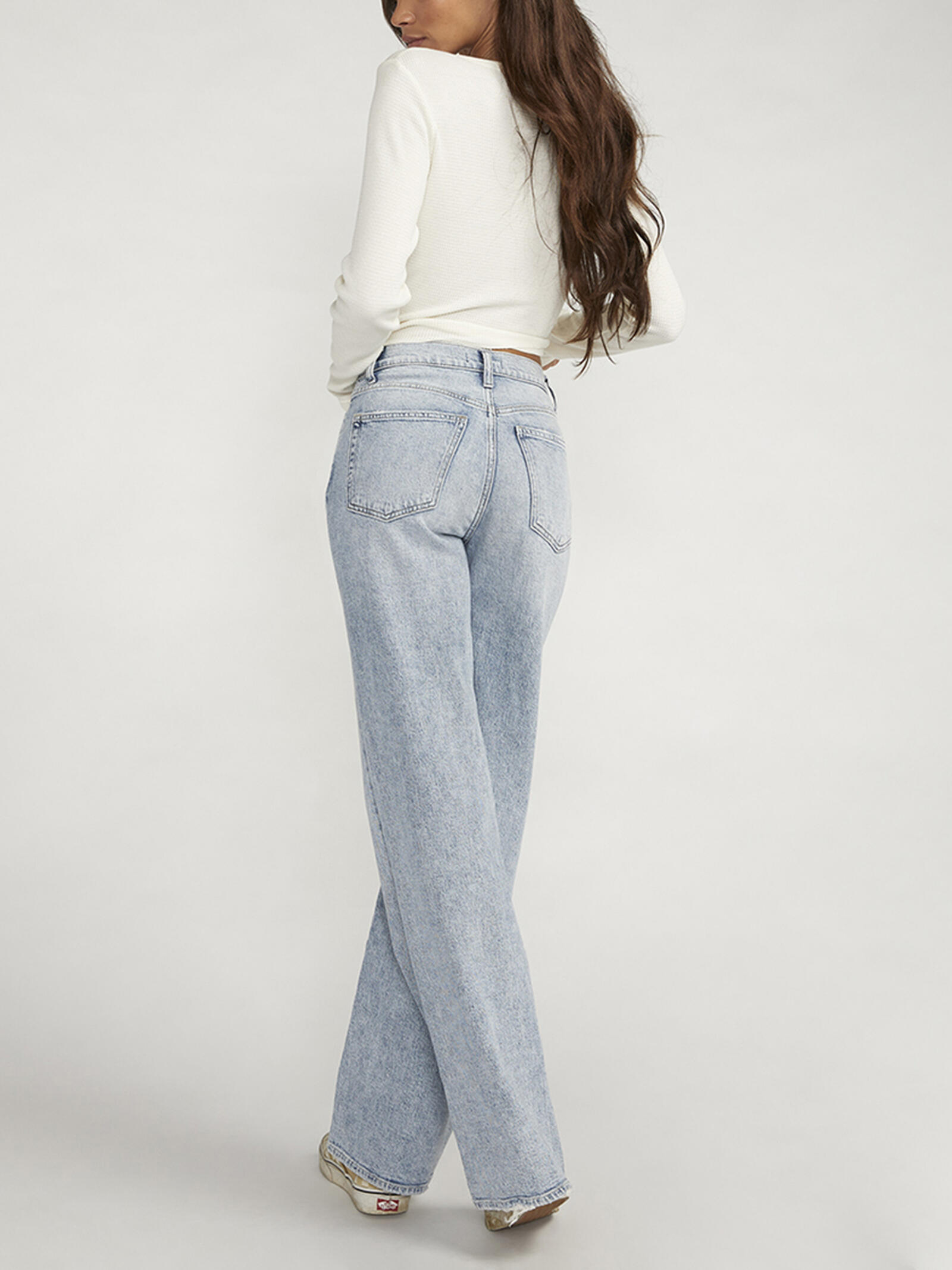 Buy Highly Desirable High Rise Trouser Leg Jeans for USD 54.00 | Silver ...