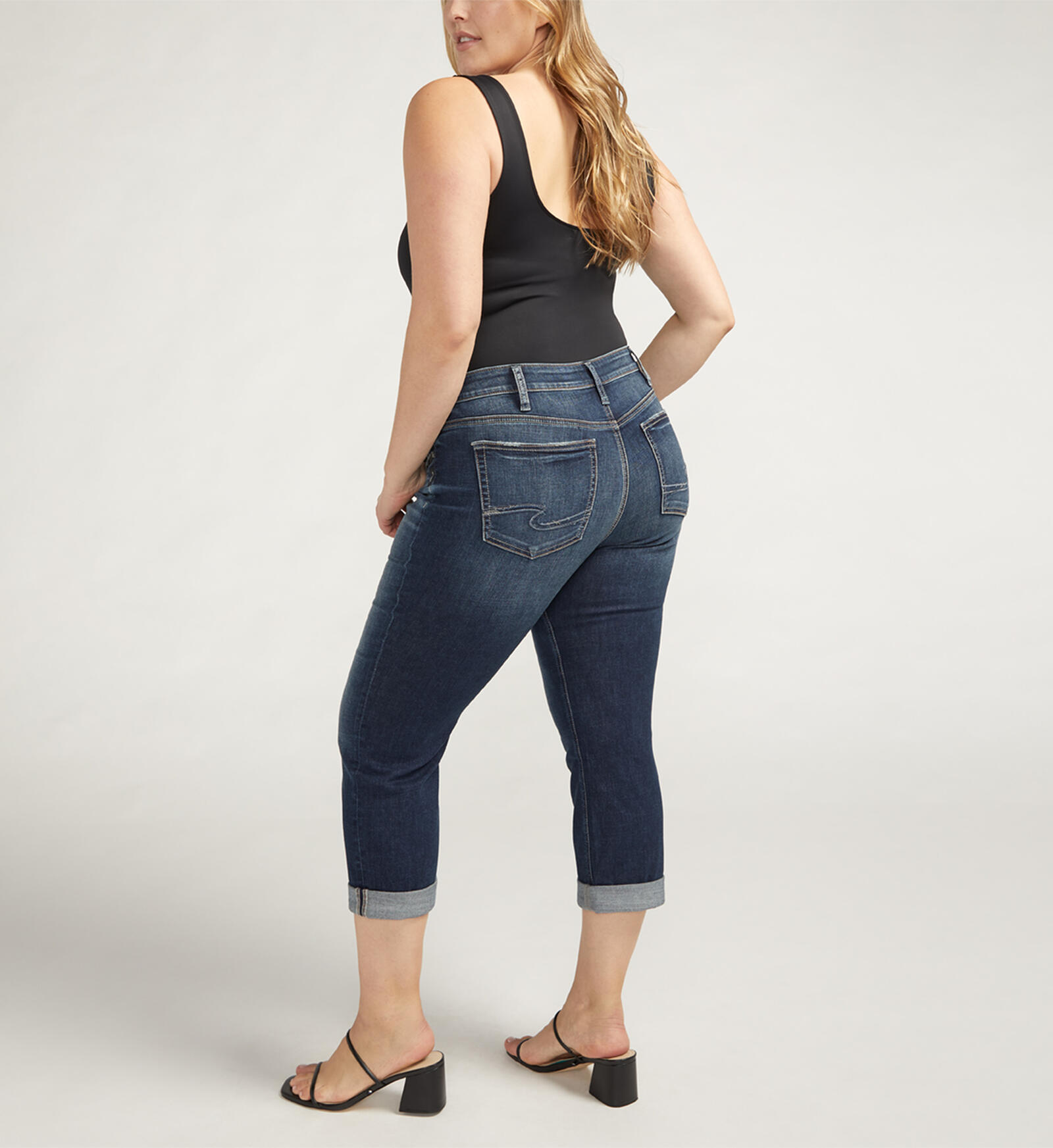 Buy Suki Mid Rise Luxe Stretch Capri Plus Size for USD 37.00 | Silver ...