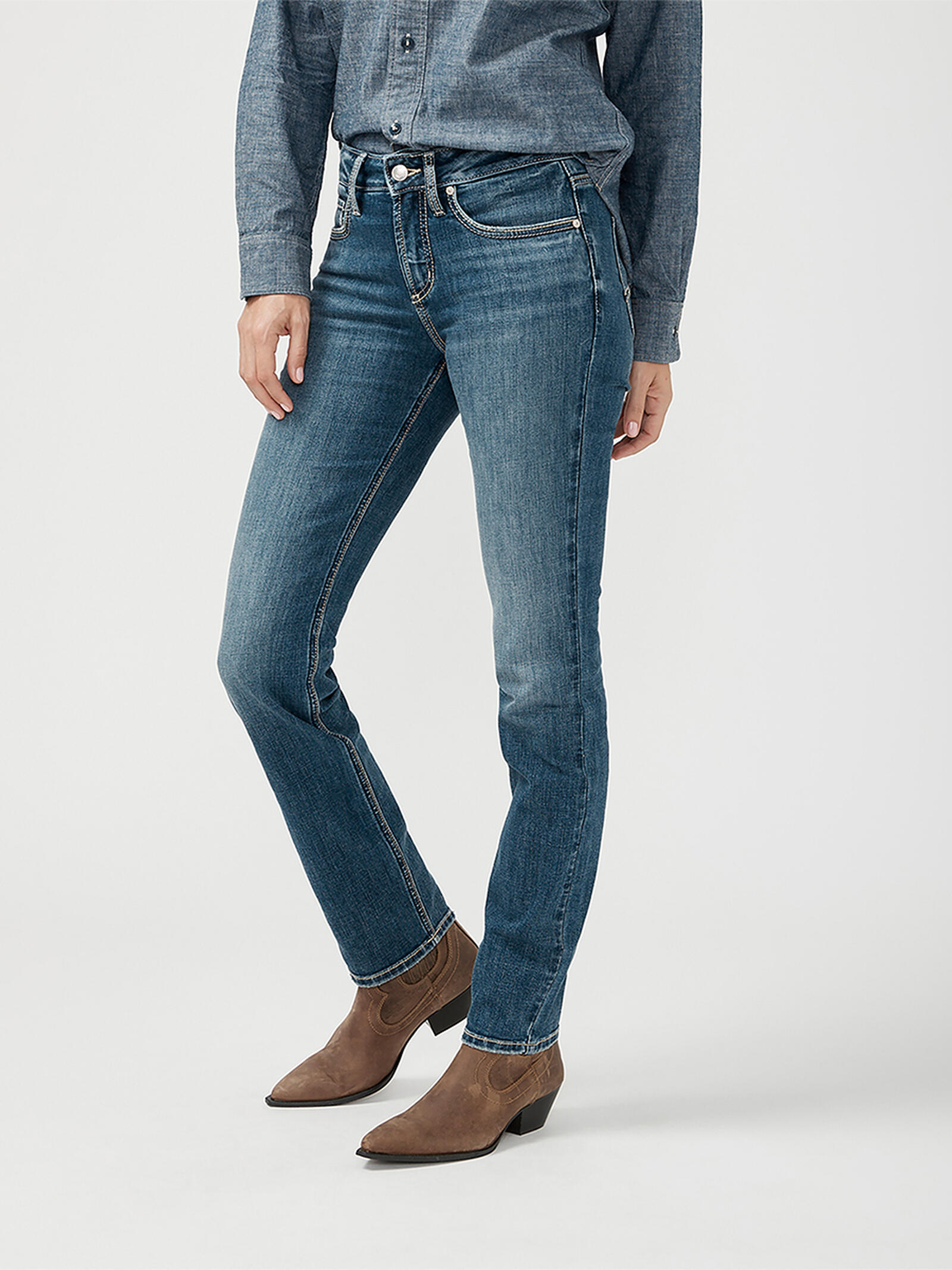 Buy Suki Mid Rise Straight Leg Luxe Stretch Jeans for USD 84.00 ...