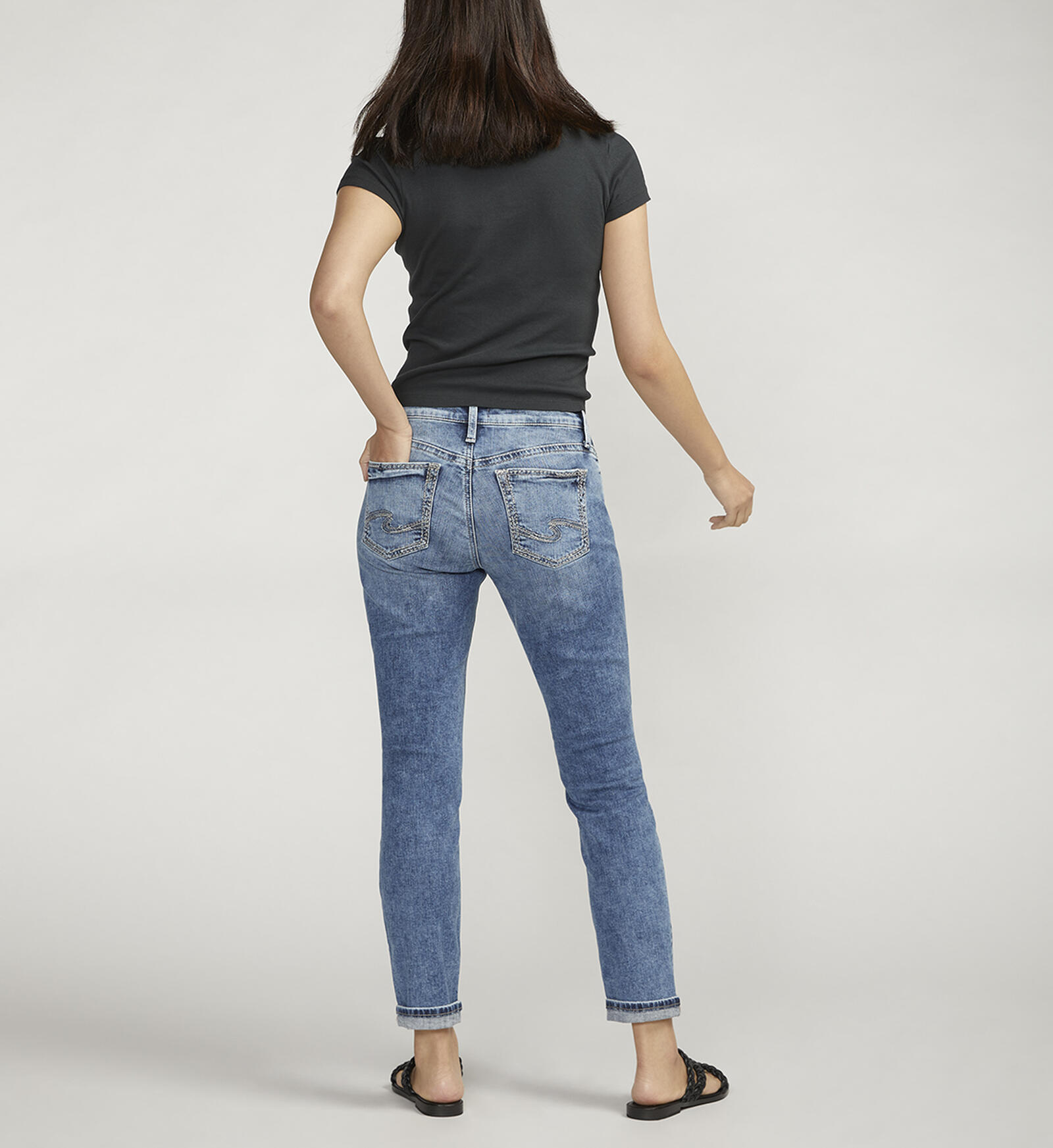Buy Boyfriend Mid Rise Slim Leg Jeans for USD 42.00 | Silver Jeans US New