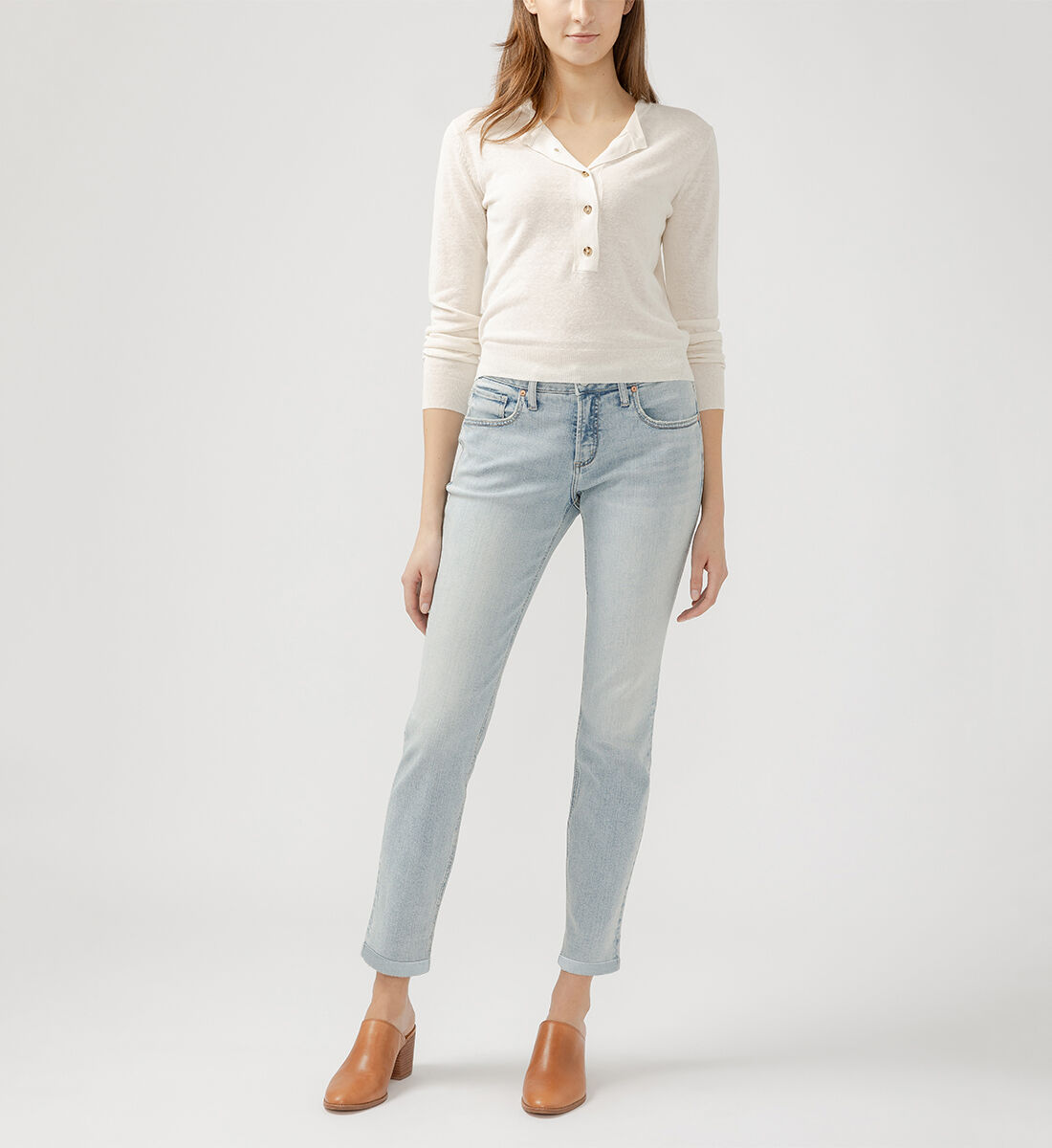 Buy Boyfriend Mid Rise Slim Leg Jeans for USD 88.00 | Silver Buy Boyfriend Mid Rise Slim Leg Jeans for USD 88.00 | Silver