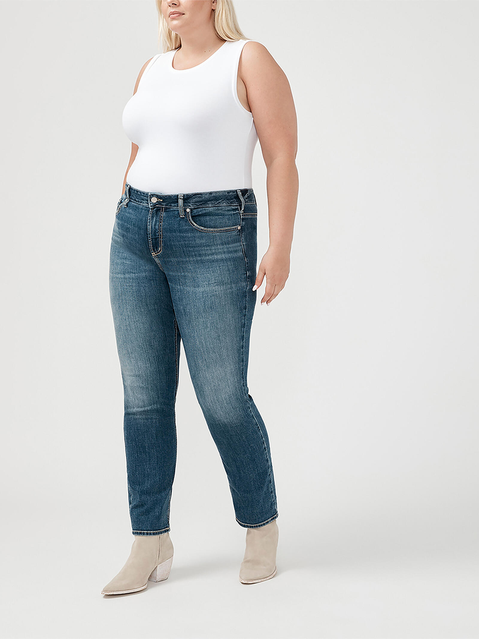 Buy Suki Mid Rise Straight Leg Luxe Stretch Jeans Plus Size for USD 84. ...