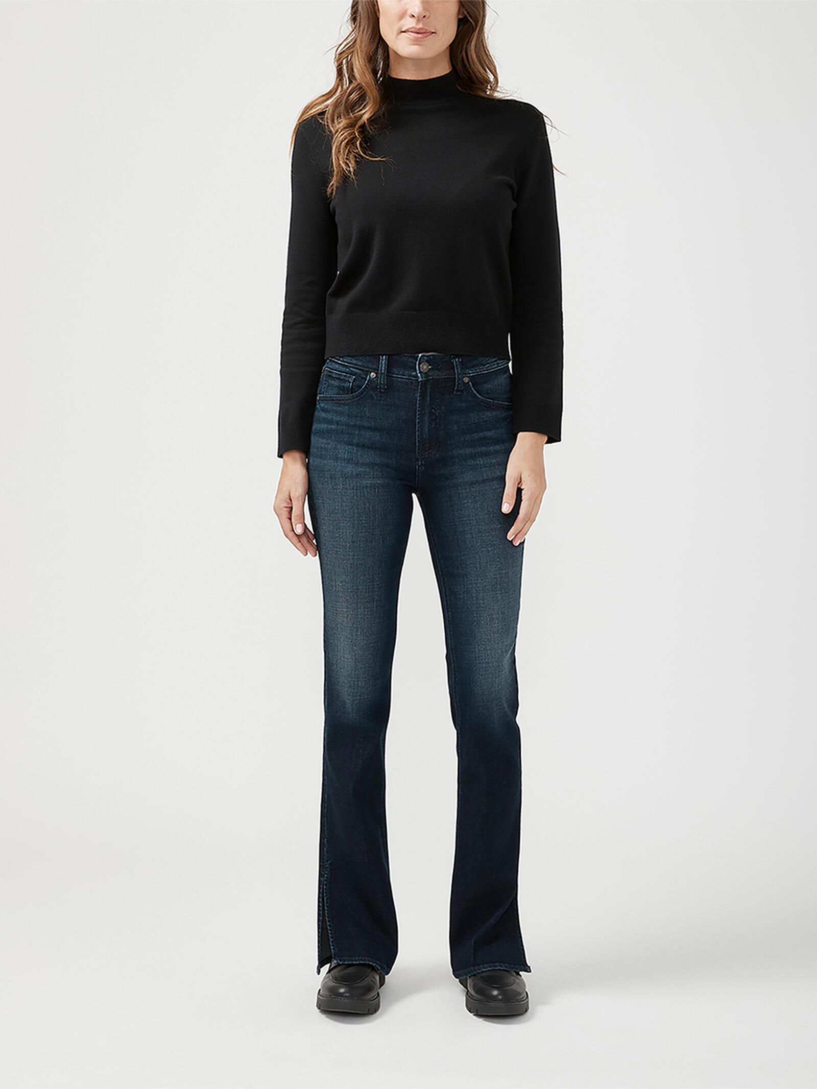 Buy Avery High Rise Bootcut Luxe Stretch Jeans for USD 84.00 | Silver ...