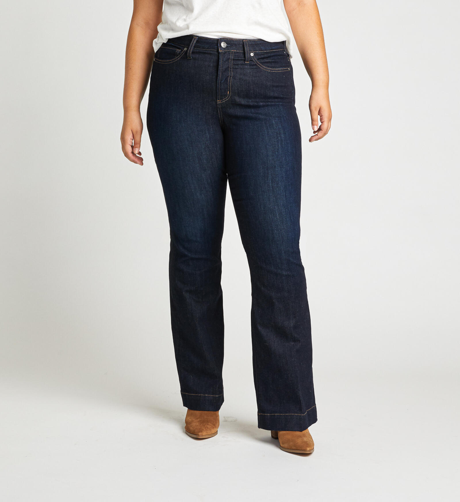 Buy High Note High Rise Trouser Plus Size Jeans for USD 89.00 | Silver ...