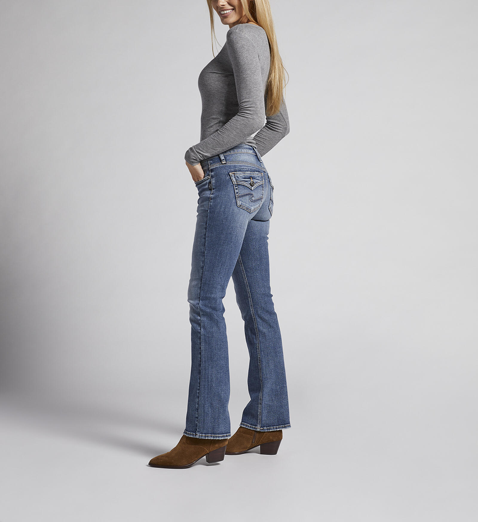 Buy Britt Low Rise Slim Bootcut Jeans For Usd 8800 Silver Jeans Us New