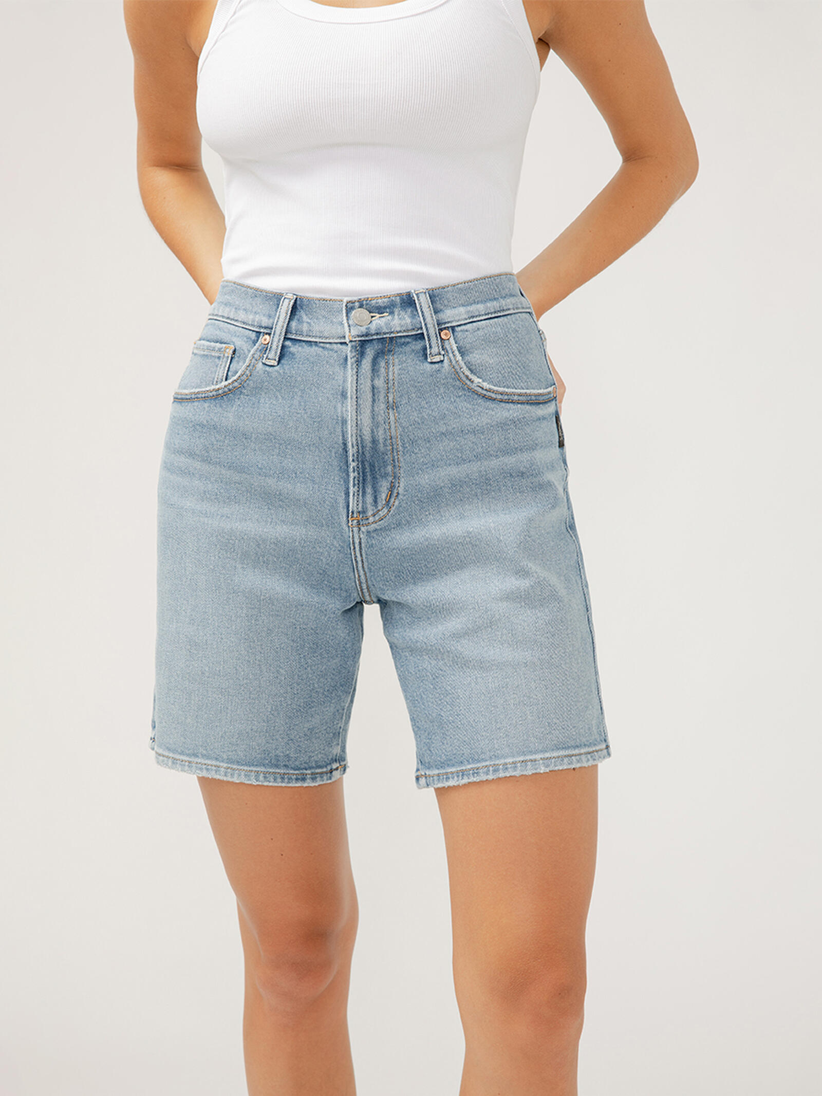 Buy High Rise Long Shorts for USD 37.00 | Silver Jeans
