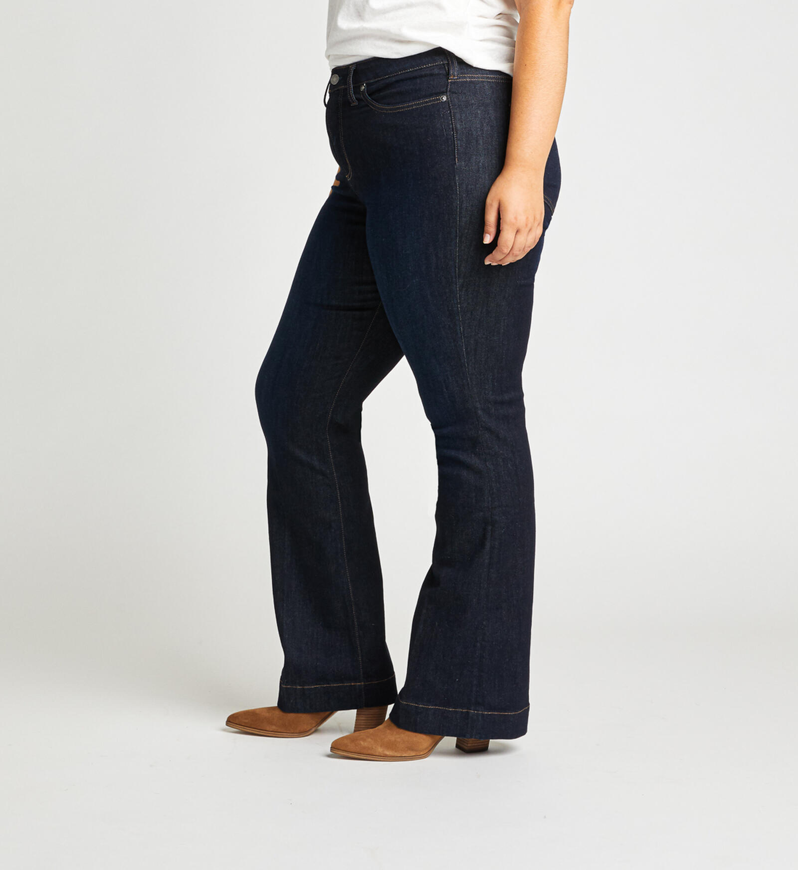 Buy High Note High Rise Trouser Plus Size Jeans for USD 89.00 | Silver ...