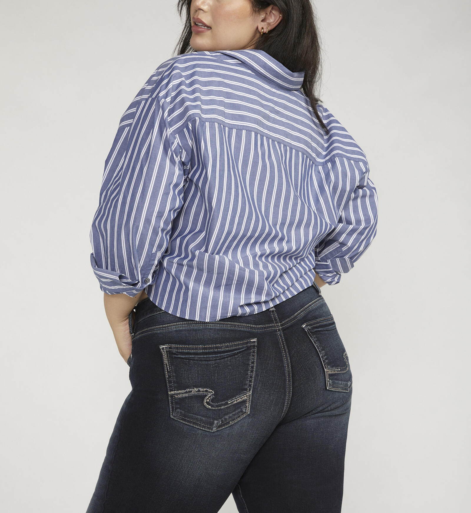 Buy Suki Mid Rise Straight Leg Jeans Plus Size for USD 84.00 | Silver ...