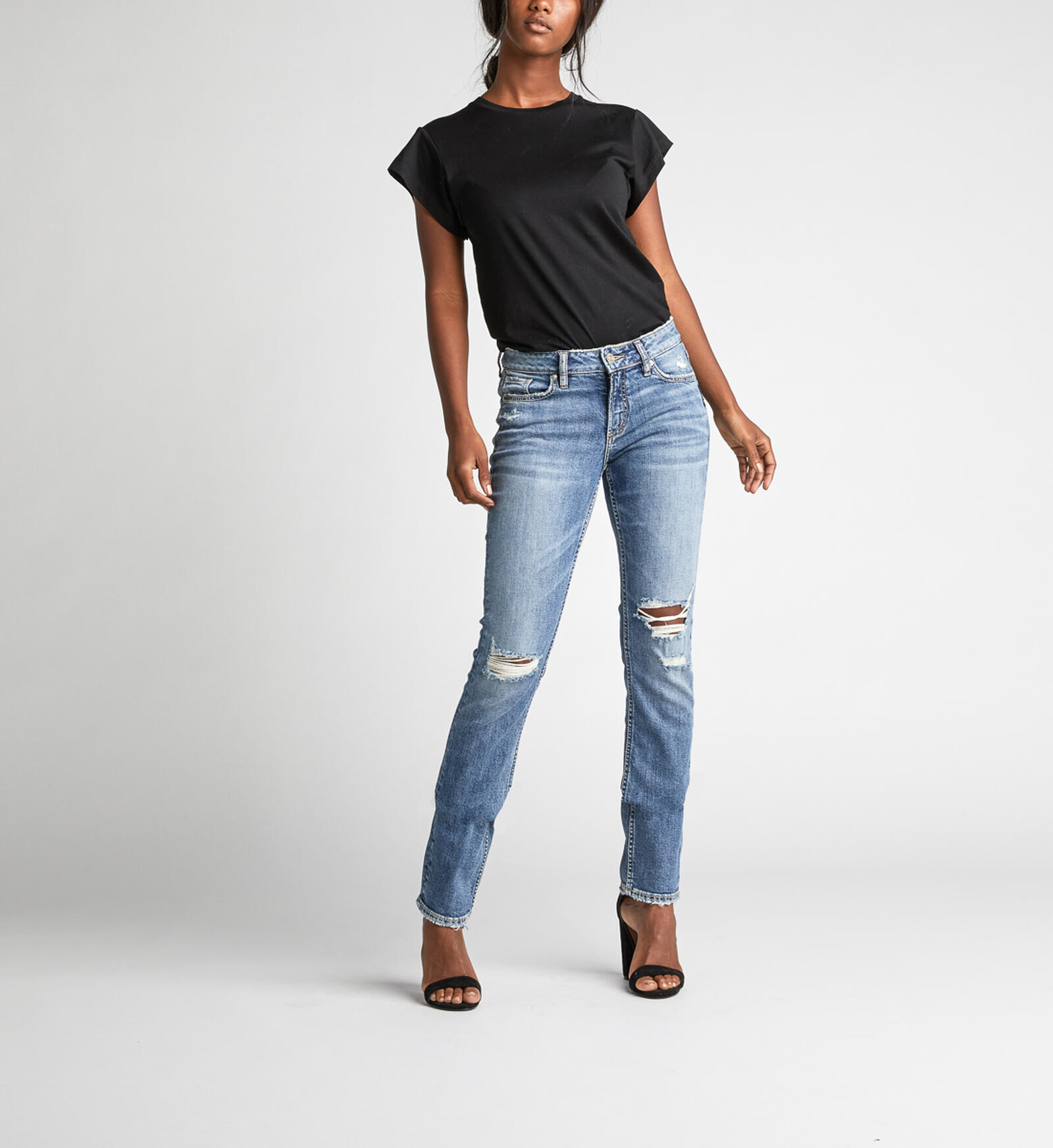Buy Elyse Mid Rise Curvy Relaxed Straight Leg Jeans For Usd 89 00