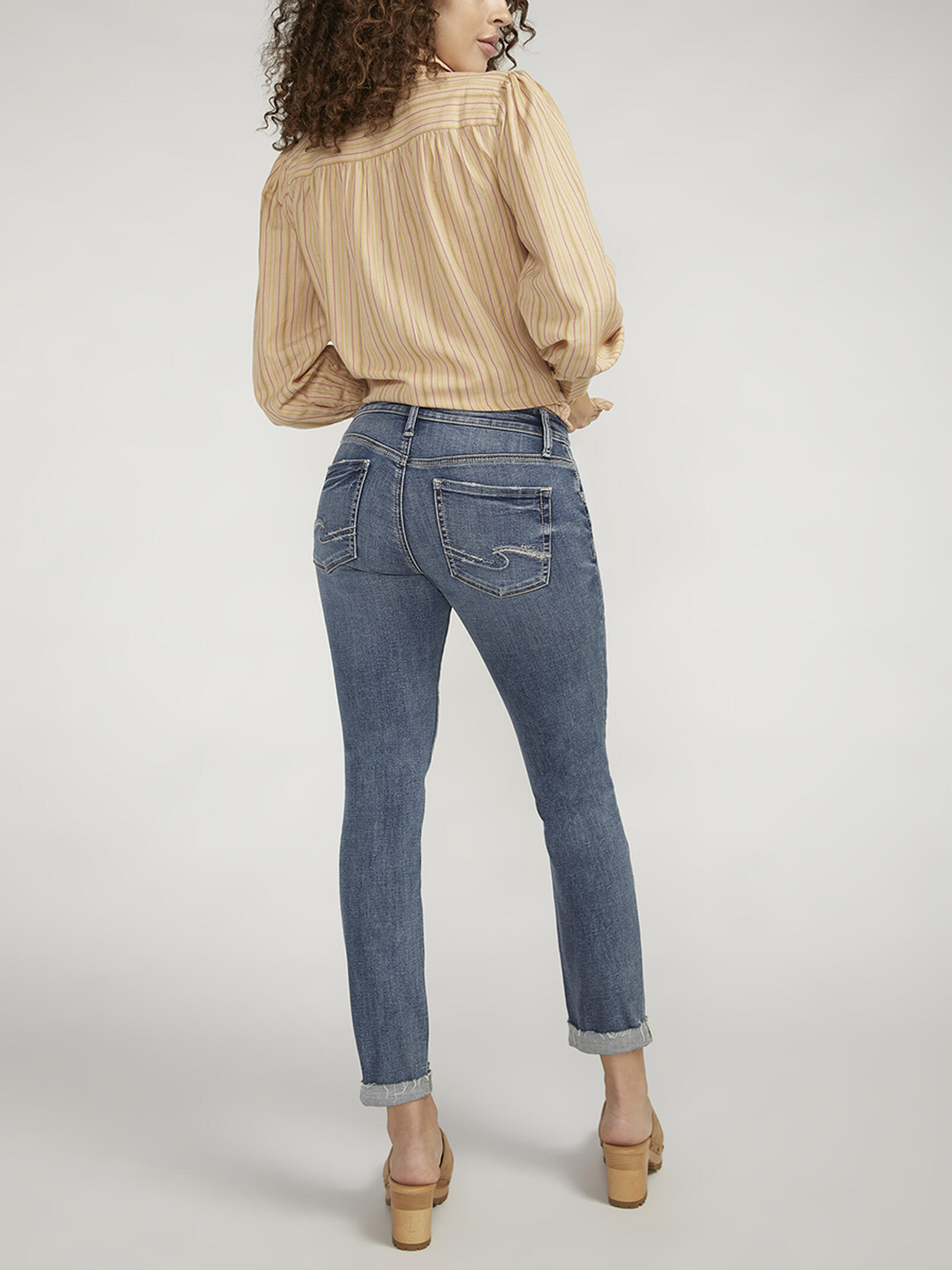 Buy Boyfriend Mid Rise Slim Leg Jeans for USD 84.00 | Silver Jeans US New