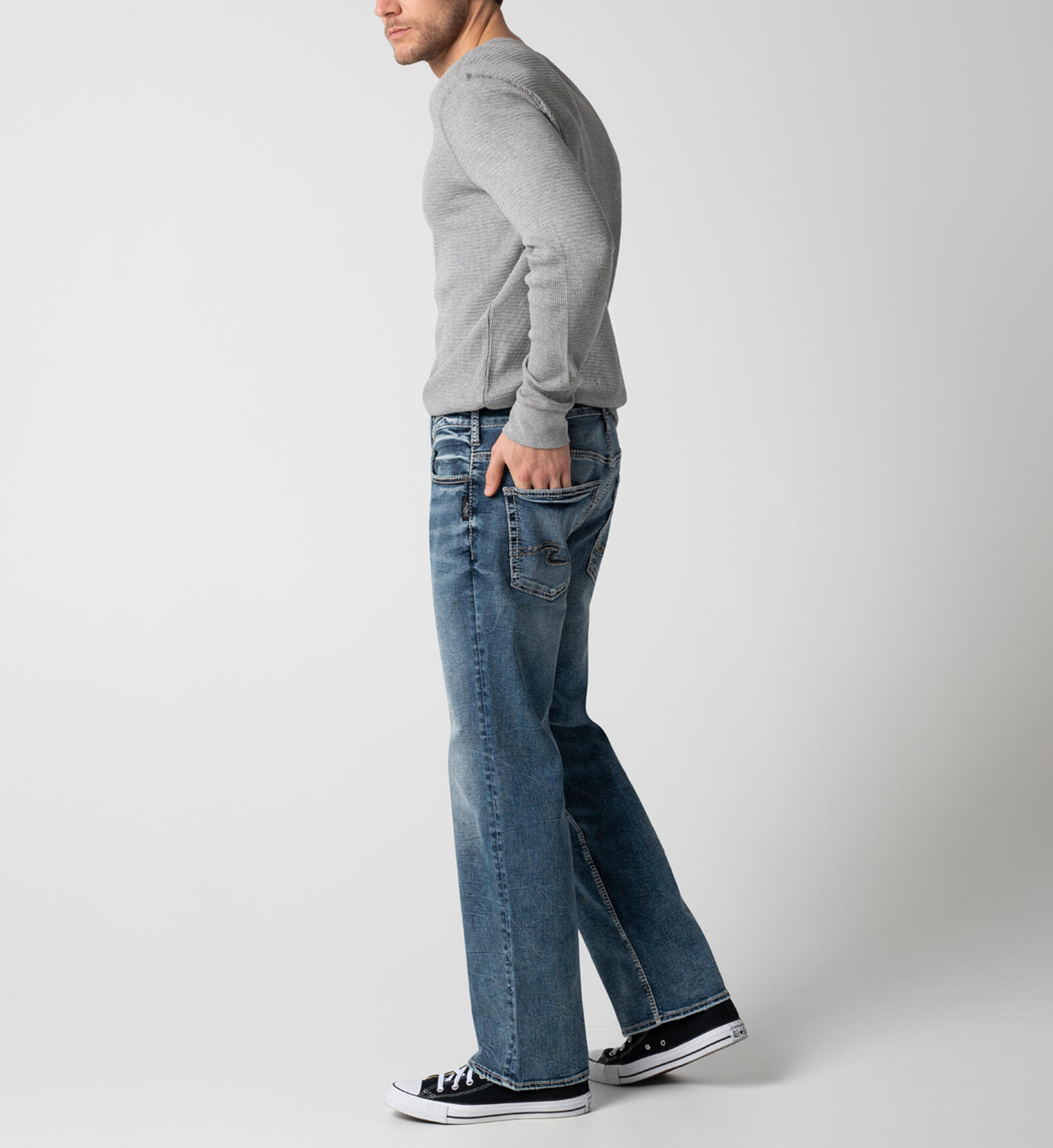 Buy Gordie Loose Fit Straight Leg Jeans For Usd 4900 Silver Jeans Us New