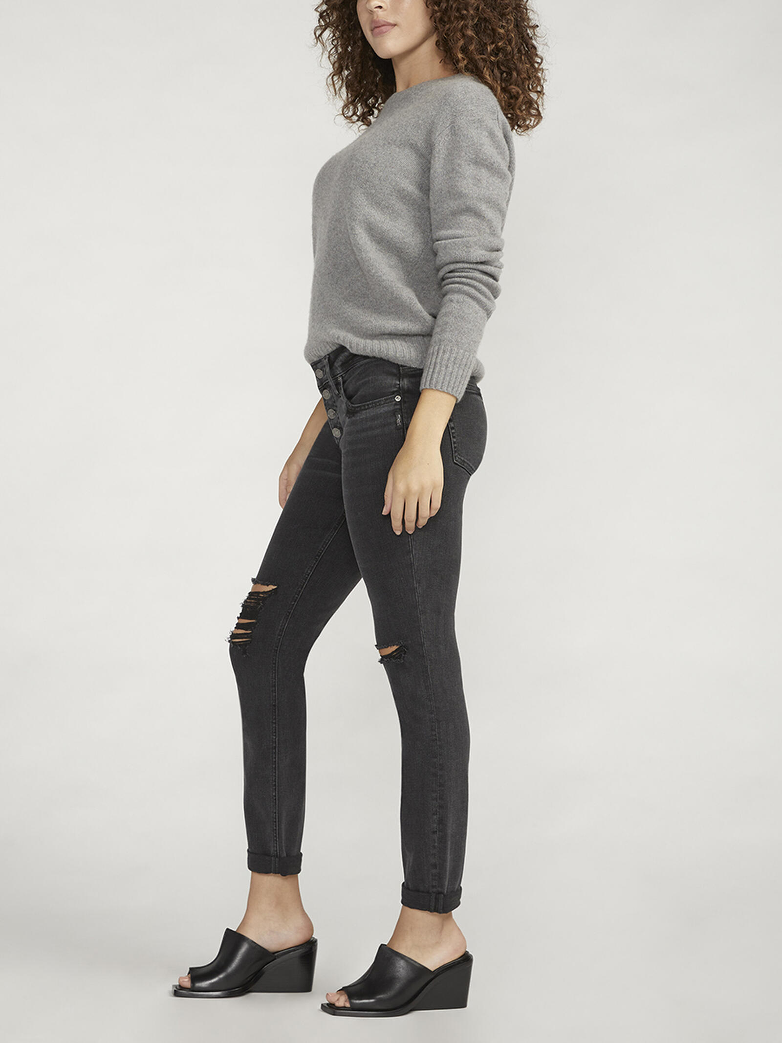 Buy Boyfriend Mid Rise Slim Leg Jeans for USD 37.00 | Silver Jeans US New